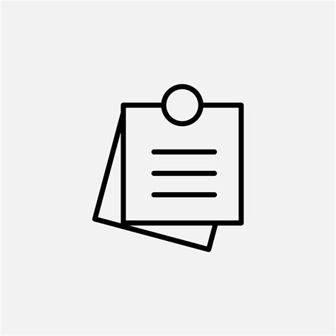 Notes Notepad Notebook Memo Diary Paper Line Icon Vector Illustration Logo Template