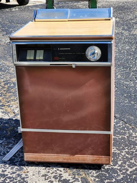 Vintage 1967 Kenmore Dandm Portable Roll Around Dishwasher Butcher Block