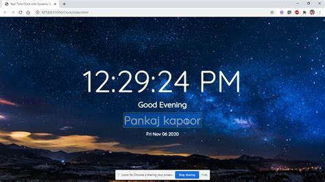 Javascript Real Time Clock With Dynamic Greeting Practical Youtube