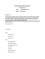 DATA STRUCTURE AND ALGORITHM Assignment 2 Docx DATA STRUCTURE AND