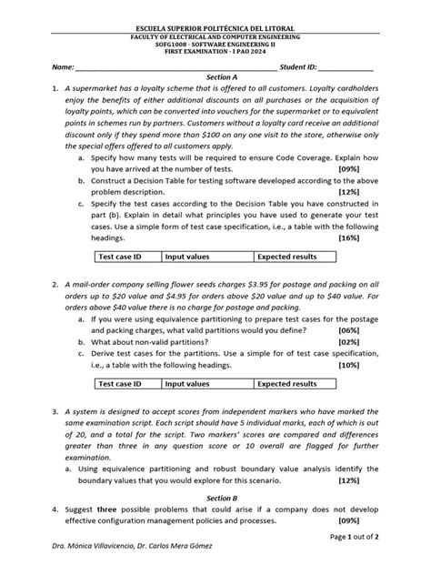Exa 2024 1s Ingeniería De Software Ii 1 1par Pdf Software Testing Systems Engineering
