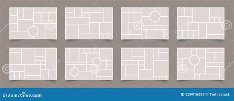 Mood Board Mosaic Photo Collage Grid Blank Horizontal Photography