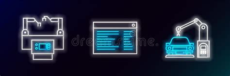 Set Line Industrial Machine Robotic Robot Arm Hand Assembly Line And Software Web Developer