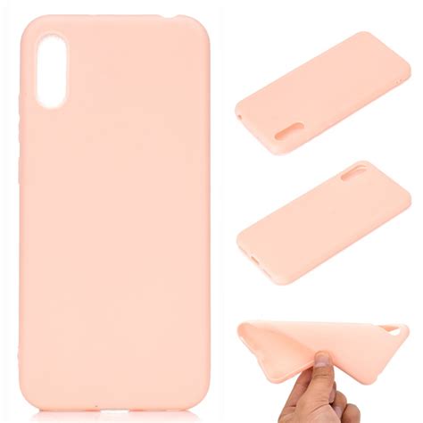 Shop Solid Color Matte TPU Soft Mobile Phone Cover For Huawei Y6 Pro 2019 Pink From China
