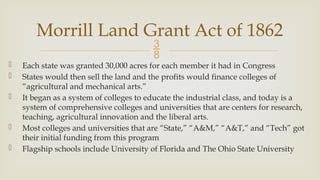 Morrill Land Grant Act And Farming Tech Us History Pptx