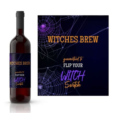 Flip Your Witch Switch Wine Label Funny Witches Brew