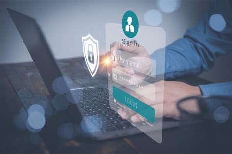 Premium Photo Businessman Using A Laptop For Login Private By Username And Password Login