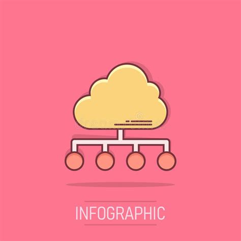 Vector Cartoon Cloud Computing Technology Icon In Comic Style Infographic Analytics