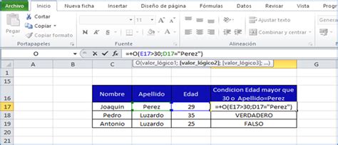 COMO USAR LA FUNCION O EN EXCEL EXCELONLINEJC