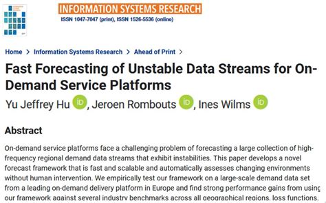 Information Systems Research An Informs Journal On Linkedin Fast