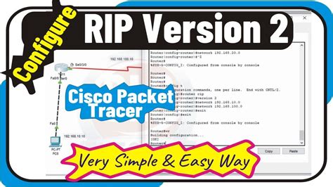 How To Configure Rip Version 2 In Cisco Packet Tracer Ccna Networking Lab Youtube