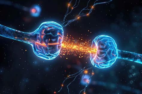 Neural Connection Nerve Synapse Intricate Junction Where Nerve Cells Communicate Essential