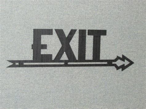 BLACK ART DECO STYLE WOODEN EXIT ARROW RIGHT POINTING SIGN Measures X X