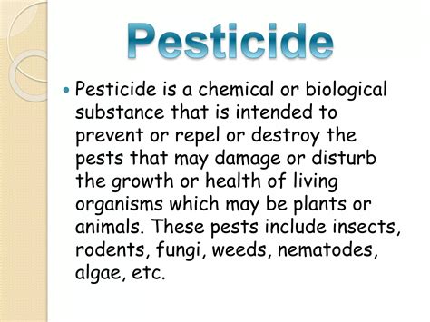 Classification Of Pesticides And Fungicides Pptx