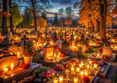 Sacred All Saints Day Scene And Tradition Premium Ai Generated Image
