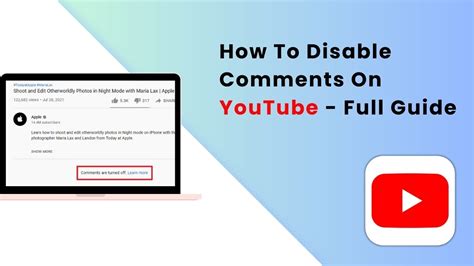 How To Disable Comments On Youtube Full Guide Youtube