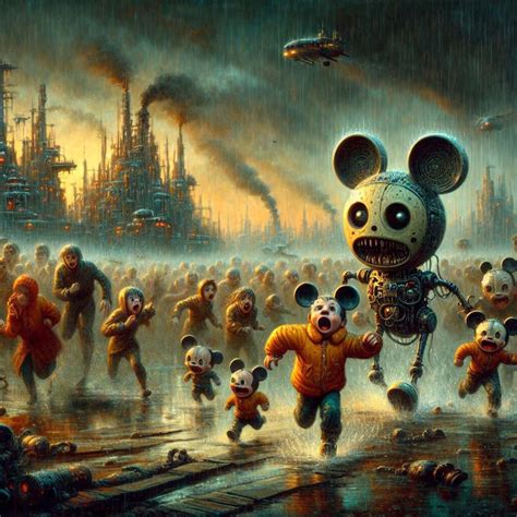 Mickey Robots Using Terms Such As Grotesque Melting And H R Giger R Dalle2