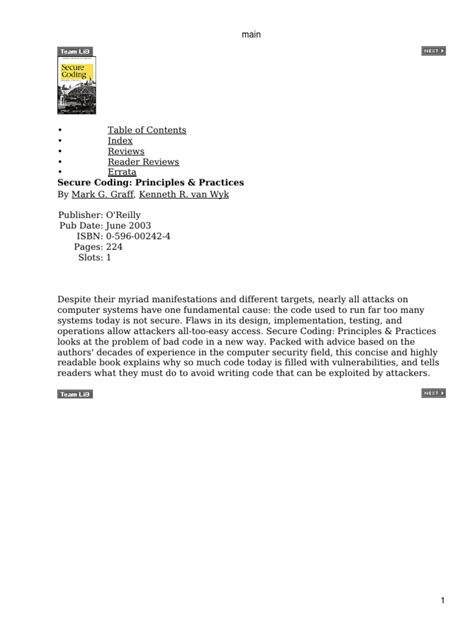 Secure Coding Principles And Practices Pdf Transmission Control
