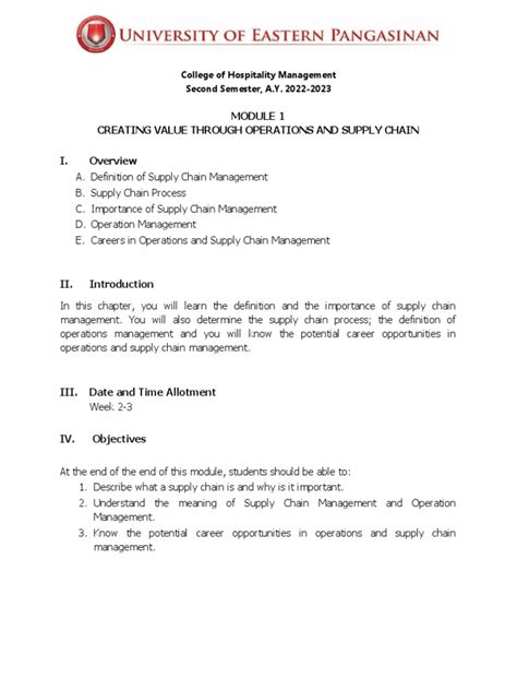 Hpc Module 1 Pdf Supply Chain Supply Chain Management