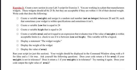 Solved Exercise Create A New Section In Your Lab Script Chegg