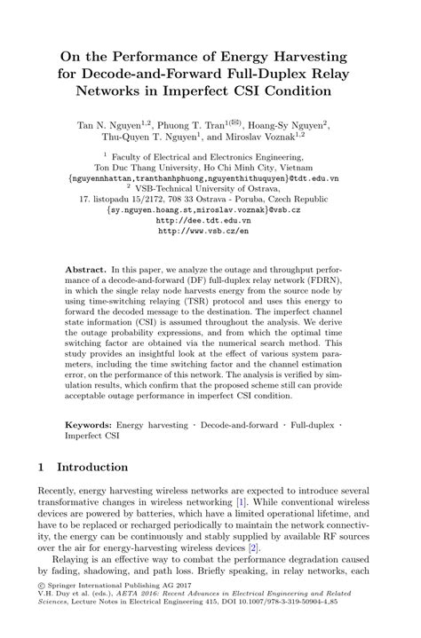pdf on the performance of energy harvesting for decode and forward full duplex relay networks