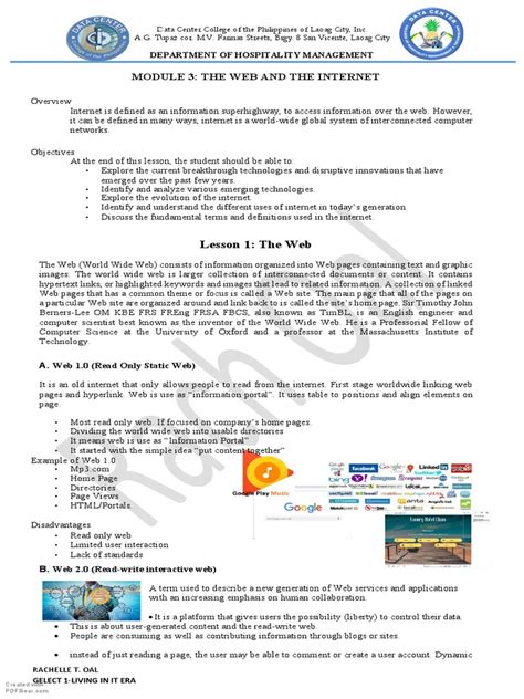 module 3 week 3 and week 4 pdf world wide web internet and web