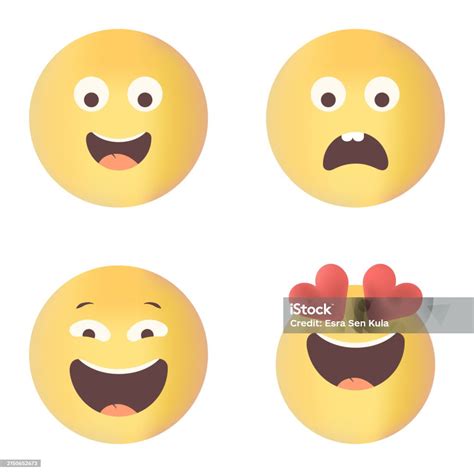 Ector Illustration Of A Collection Of Cute And Colorful Emoticons