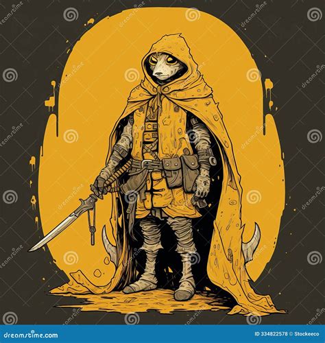 Medievalist Anthropomorphic Loch Ness Monster Character Design Poster
