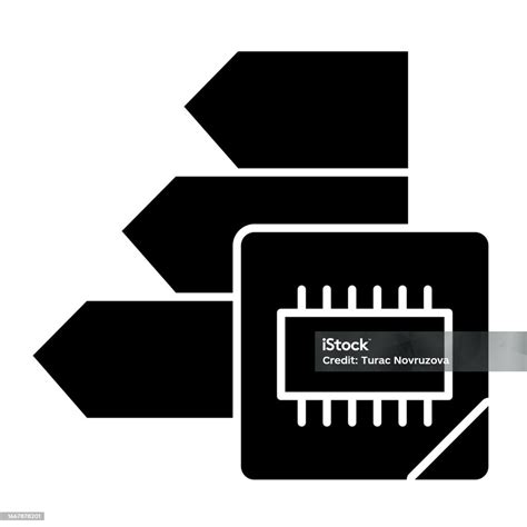 Microchip Power Chart Solid Icon Energy Consumption Chip And Arrows Symbol Glyph Style Pictogram