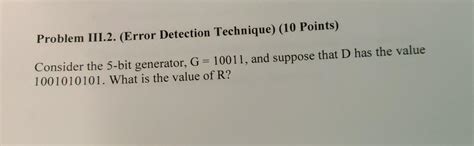 solved problem iii 2 error detection technique 10