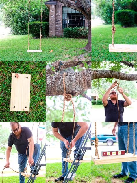 18 Diy Tree Swing Ideas With Rope Wood Seat Or A Tire