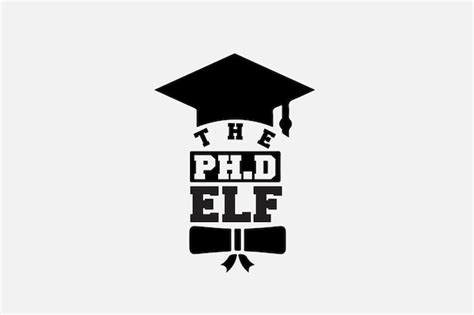 Premium Vector The Phd Elf Logo With Graduation Cap On The Top