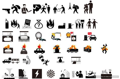 突发事件图示设计图 公共标识标志 标志图标 设计图库 昵图网