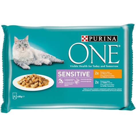 Purina One Sensitive cat 4 x 0.085 риба тон и моркови