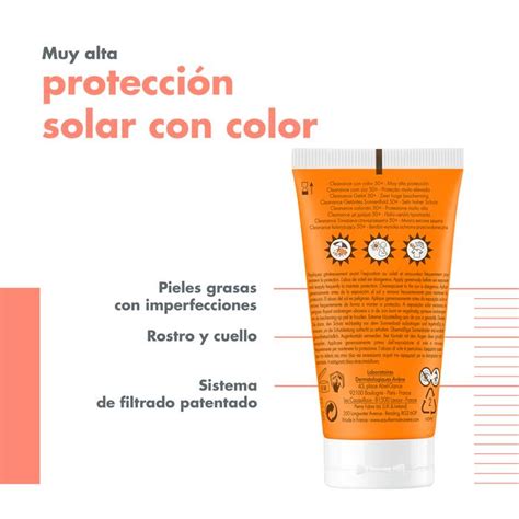Protector Solar Cleanance Solar Fps 50 Con Color Eau Thermale Avène