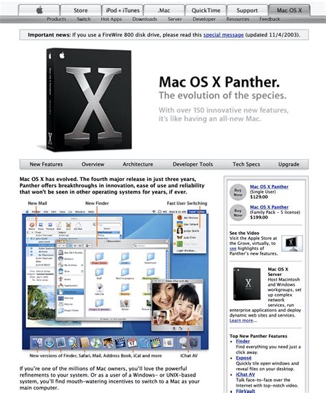 Accadde Oggi Apple Rilascia Mac Os X Panther Levoluzione Della Specie Spider Mac