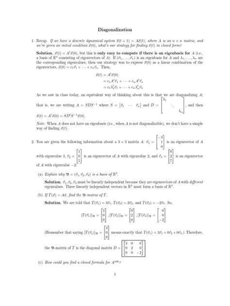 Diagonalization 1 Pdf