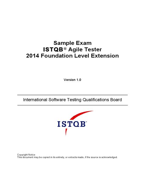 Istqb Agile Tester Extension Sample Exam Pdf Software Testing Agile Software Development