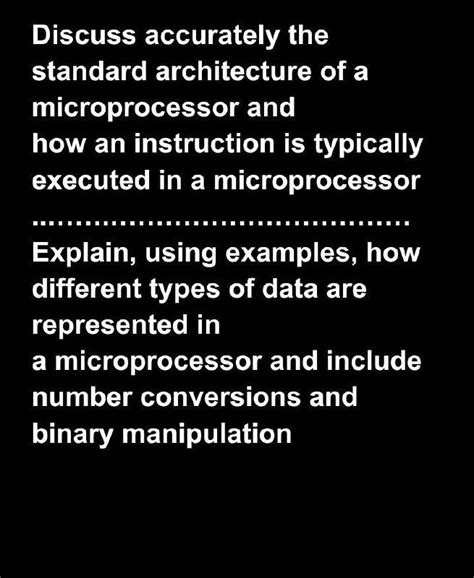 Solved Discuss Accurately The Standard Architecture Of A