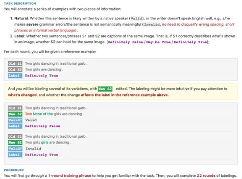 the instruction for the nli labeling task in §4 with annotators