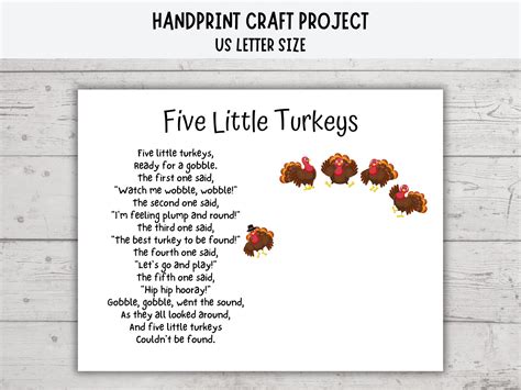 Five Little Turkeys Handprint Craft Thanksgiving Handprint Craft For