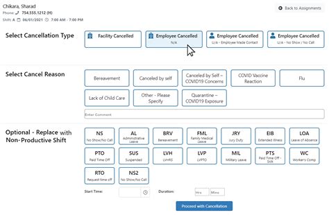 Staffing Dashboard Cancel An Assignment