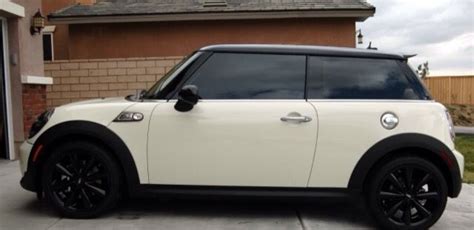 White Mini Cooper With Black Rims