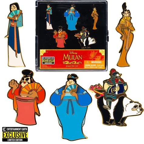 Mulan Enamel Pin 5 Pack Entertainment Earth Exclusive