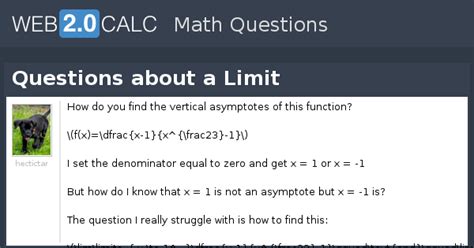View Question Questions About A Limit