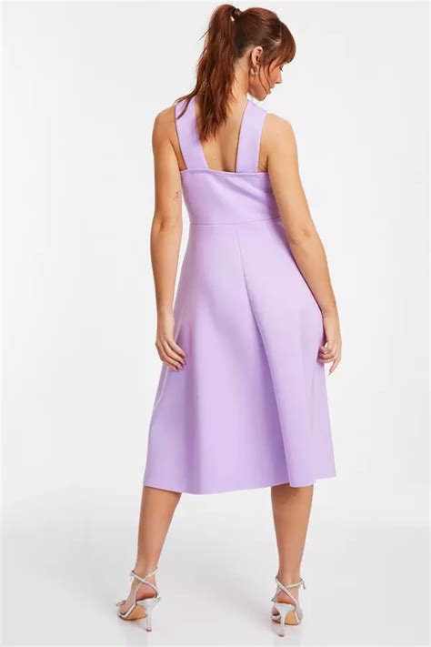 Lilac Halter Neck Skater Midi Dress Quiz Clothing