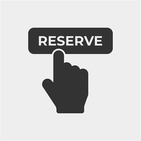Reserve Button Flat Vector Icon Restaurant Hotel Reservation Sign