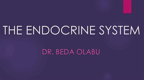 The Endocrine System Lecture Series Lecture Notes Anatomy Docsity