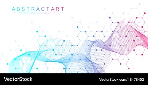 Molecular Abstract Structure And Genetic Vector Image