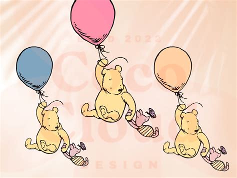 Svg Png Classic Winnie The Pooh Piglet Balloon Artwork Etsy Uk